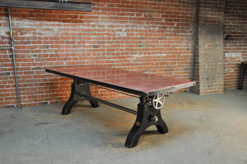 Copper Top Hure Crank Table – Model #HU47 – Vintage Industrial Furniture